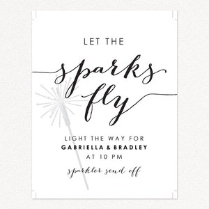 Let the Sparks Fly Sparkler Send off Sign, 8x10 DIY Sign, Instant ...