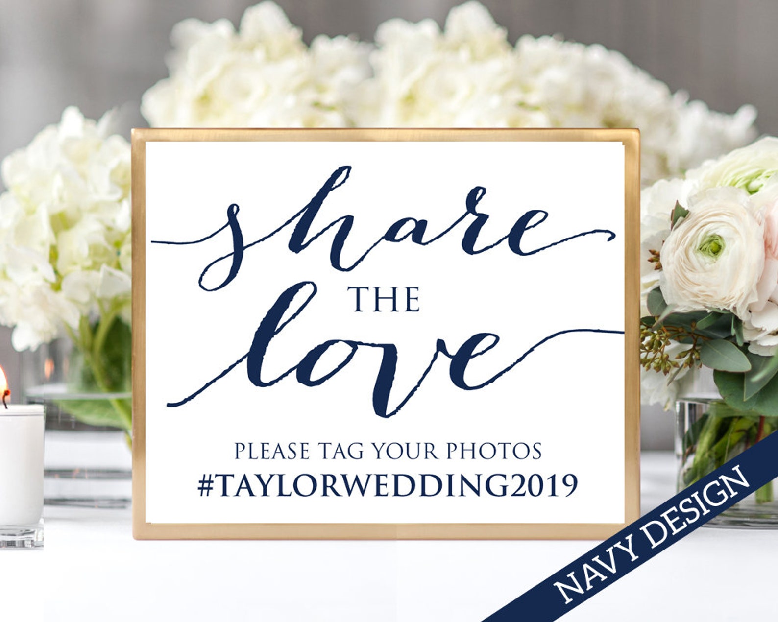 Share the Love Sign Share the Love Wedding Hashtag Share the - Etsy