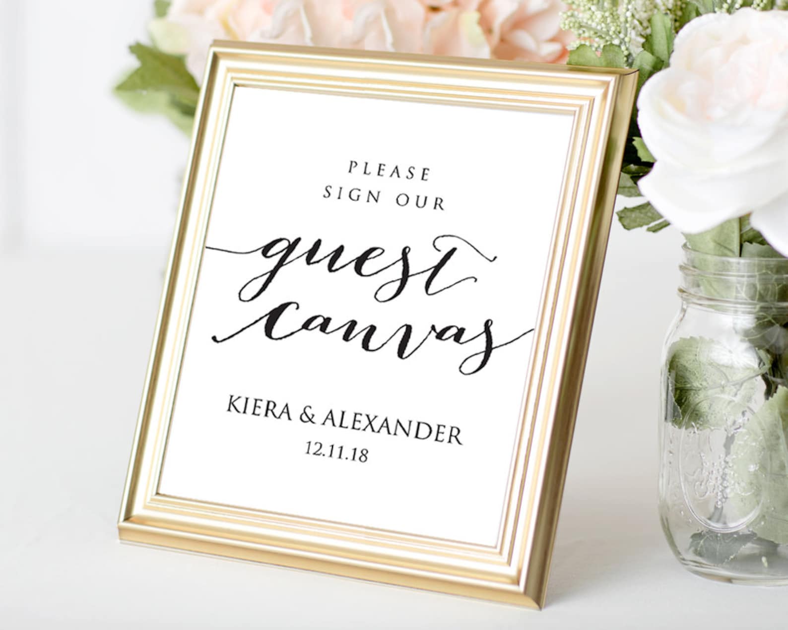 Please Sign Our Guest Canvas Wedding Sign 8x10 Wedding Sign | Etsy