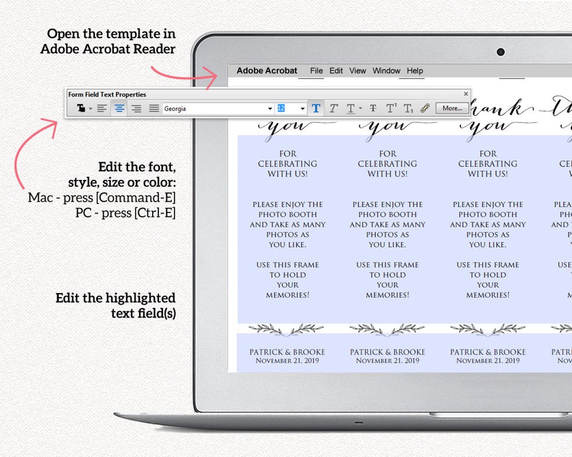 Photo Booth Insert for Weddings Photo Booth Insert Template - Etsy