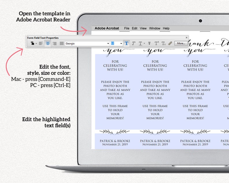 Photo Booth Insert for Weddings Photo Booth Insert Template - Etsy