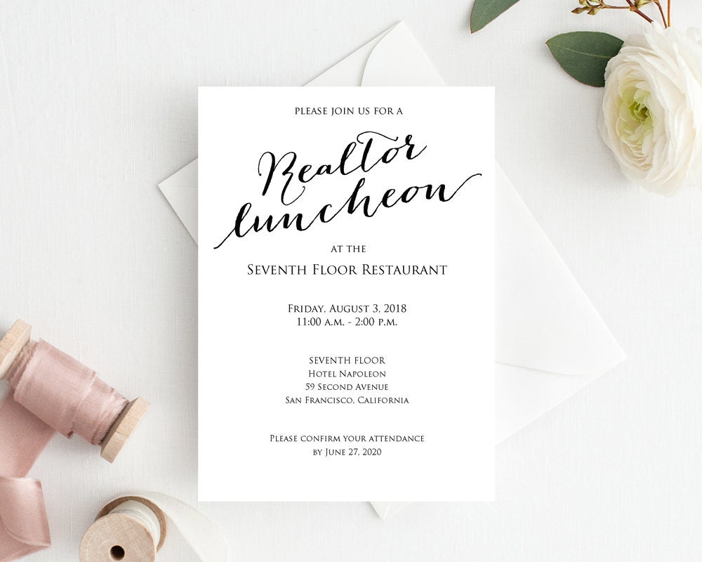 Lunch Invitations Luncheon Invitations Business Invitation Etsy Hong Kong