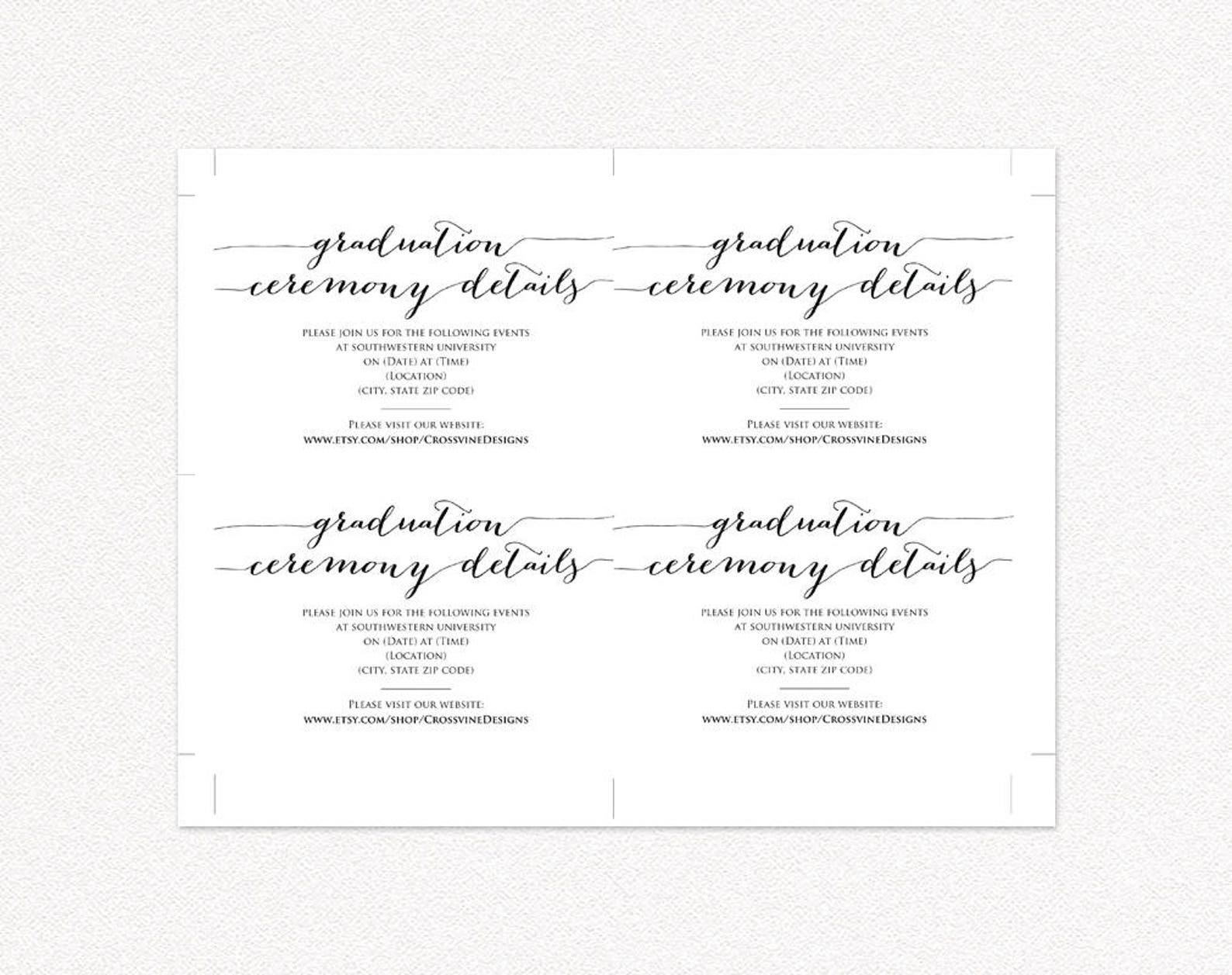 Graduation Details Card Graduation 2019 Graduation Ceremony - Etsy