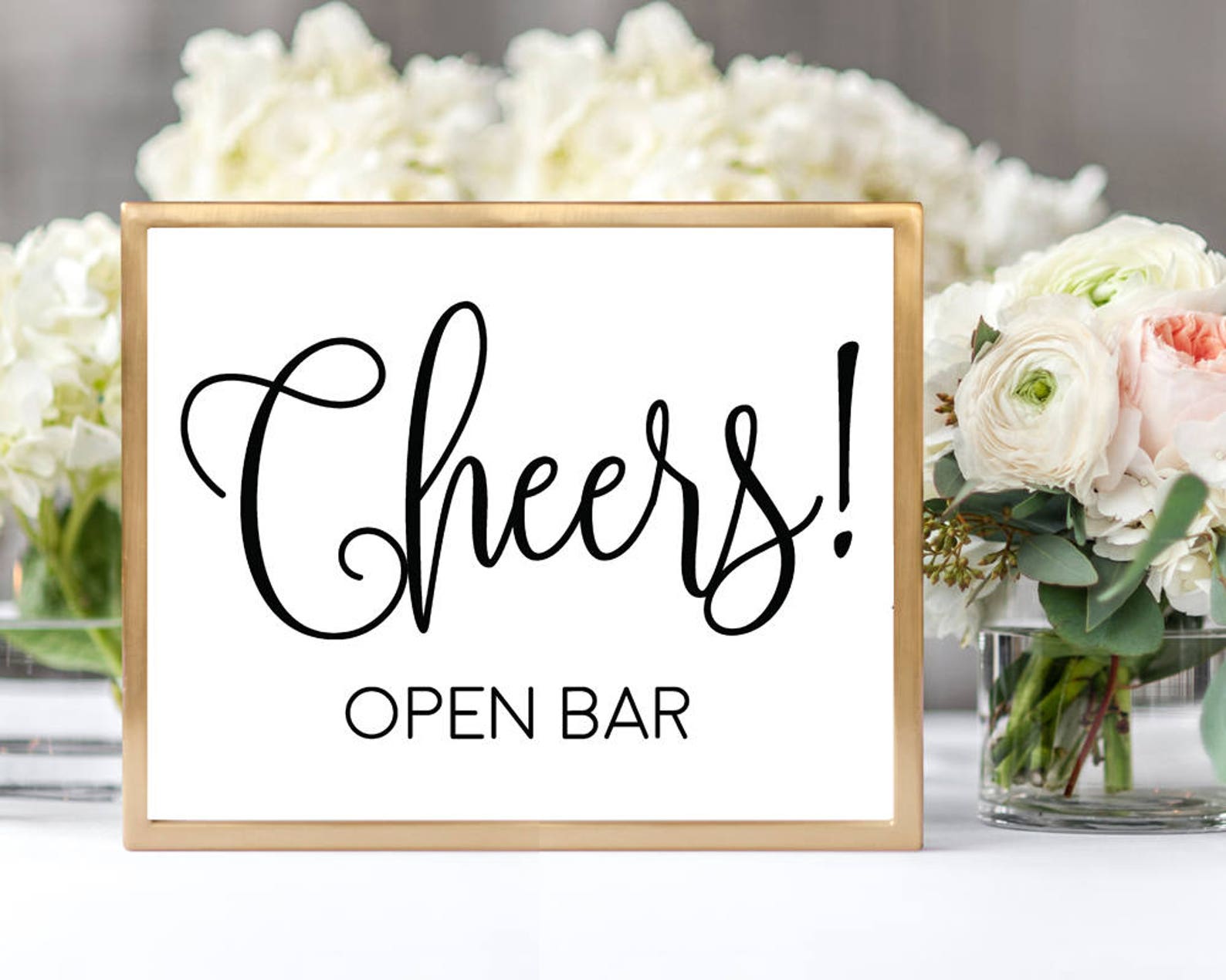 8x10 Cheers Open Bar Sign Printable Template Digital Print - Etsy