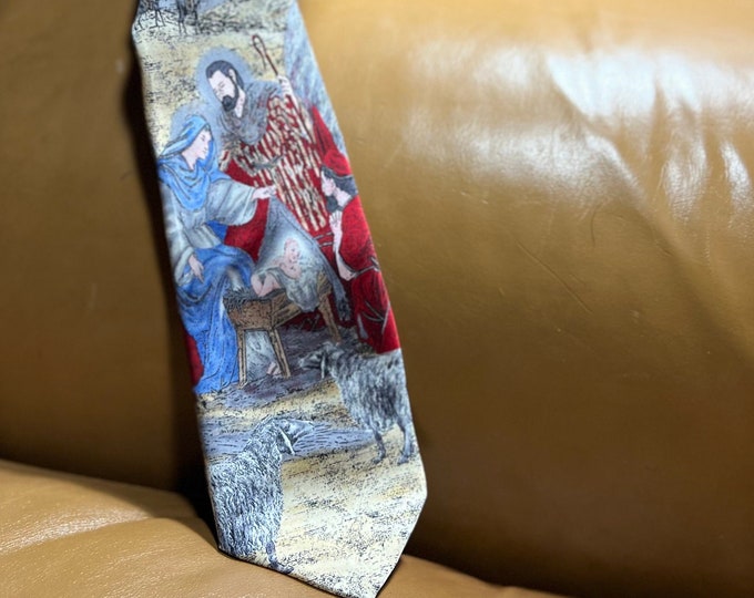 Nativity Necktie, Religious Tie, Christmas Necktie, Holiday Church ...