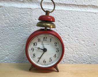 Red vintage clock | Etsy