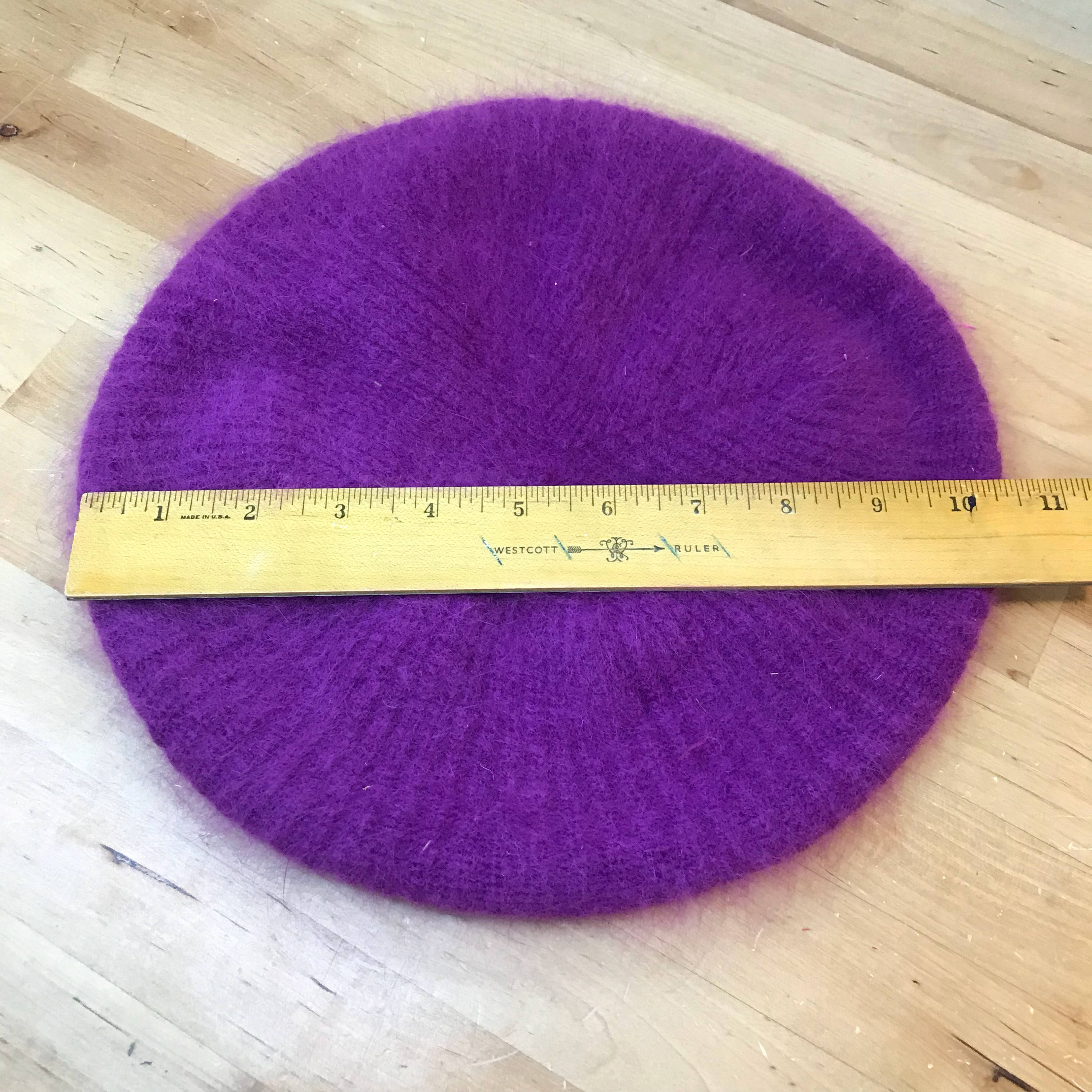 Beret Purple Angora Wool - Retro Aris hat - Winter Women's Hat