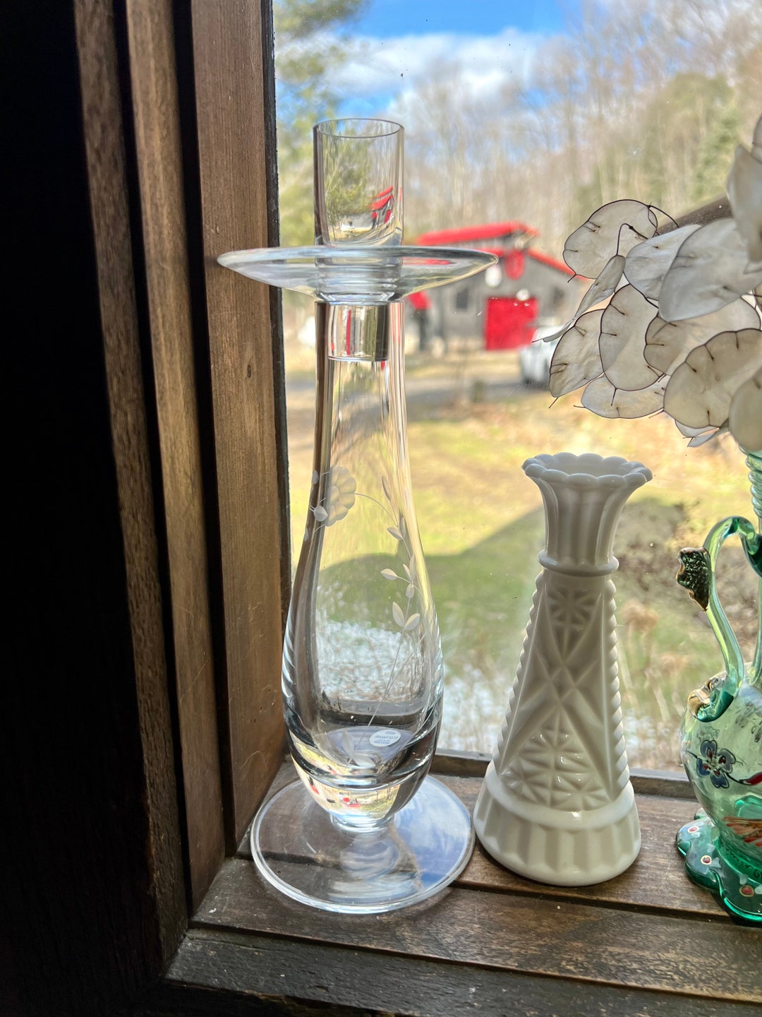 Crystal Vase, Cut Glass Contemporary Vase and Cap, Princess House ...