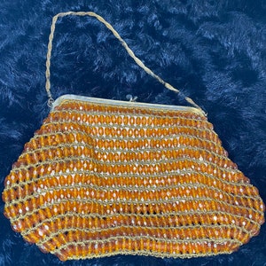 Gold Vintage Beaded Handbag, Vintage Formal Purse, Flapper Bag - Etsy