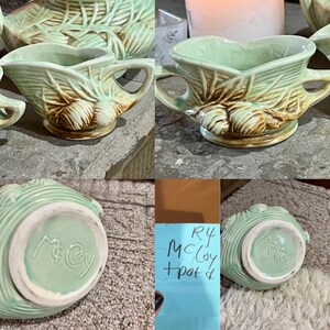 Mccoy Tea Set, Pinecone Pattern Teapot, Vintage Creamer and Sugar ...
