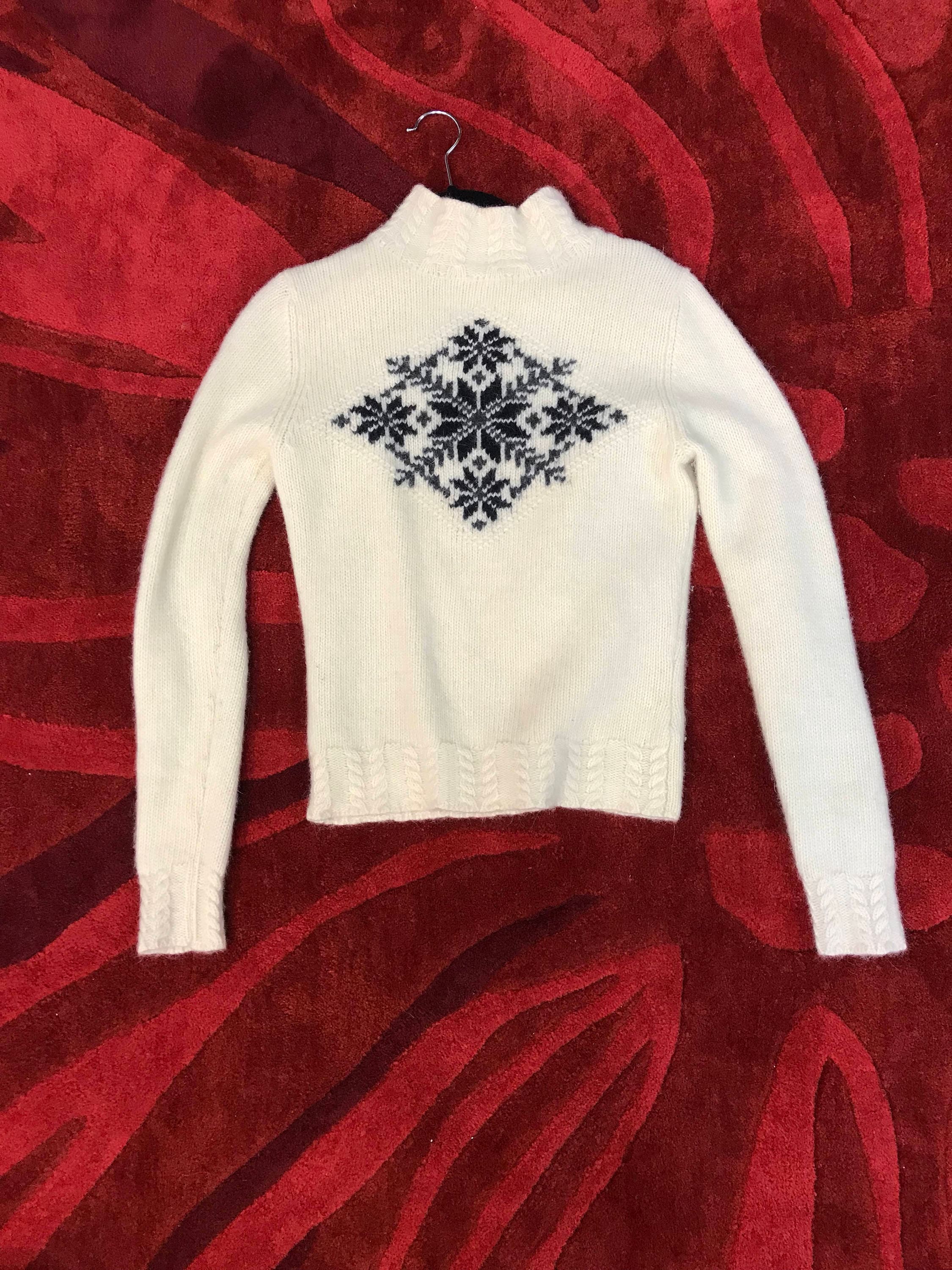 Snowflake womens wool sweater / holiday season / ski sweater ...