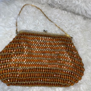 Gold Vintage Beaded Handbag, Vintage Formal Purse, Flapper Bag - Etsy