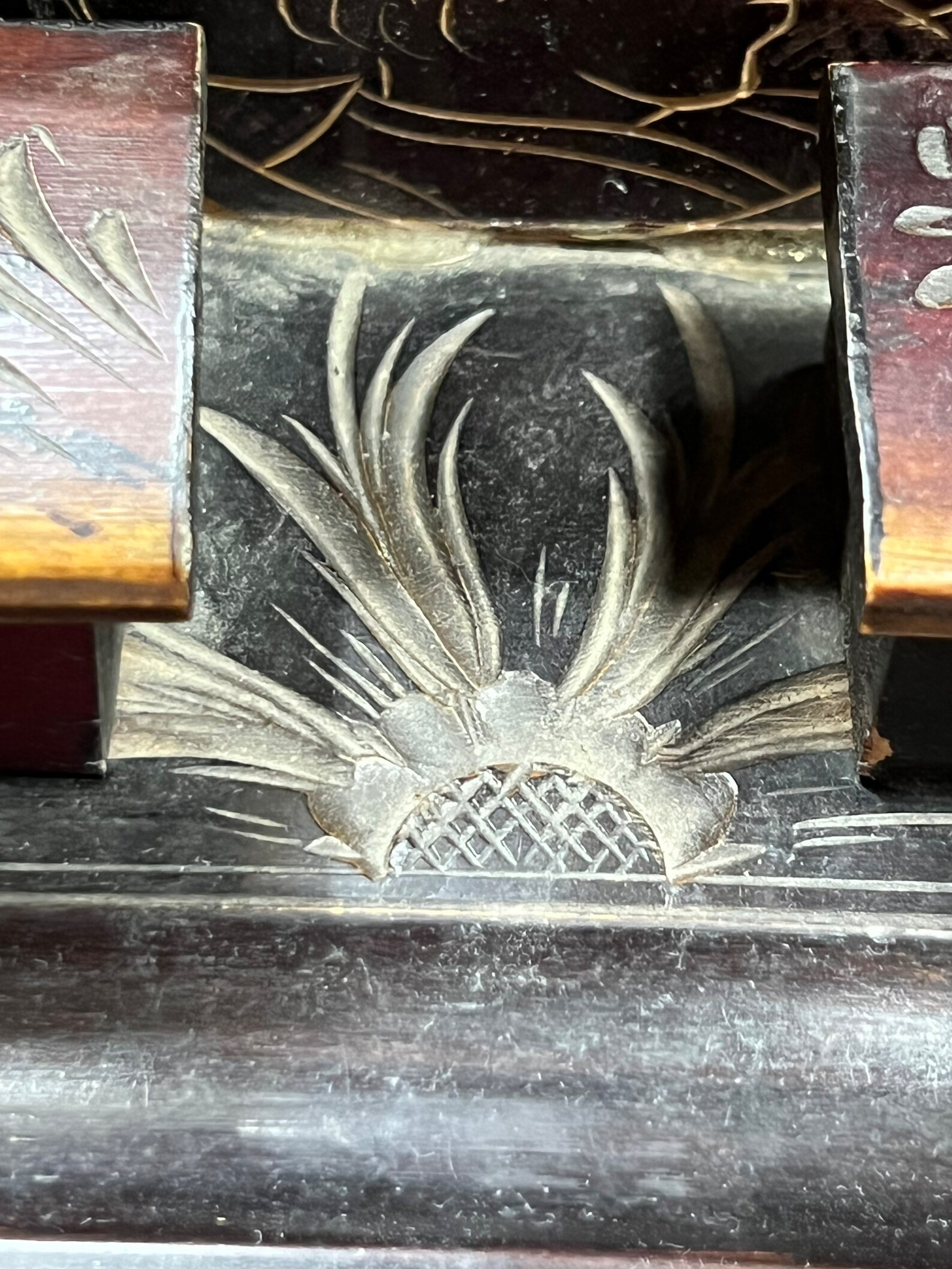 Antique Desk Ink Box Carved Wood Inkwell Holder Home Office - Etsy