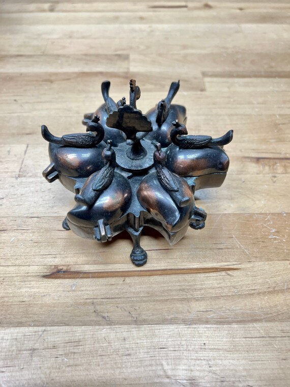 Bindi Powder Vintage Container Hindu Peacock Storage Box | Etsy