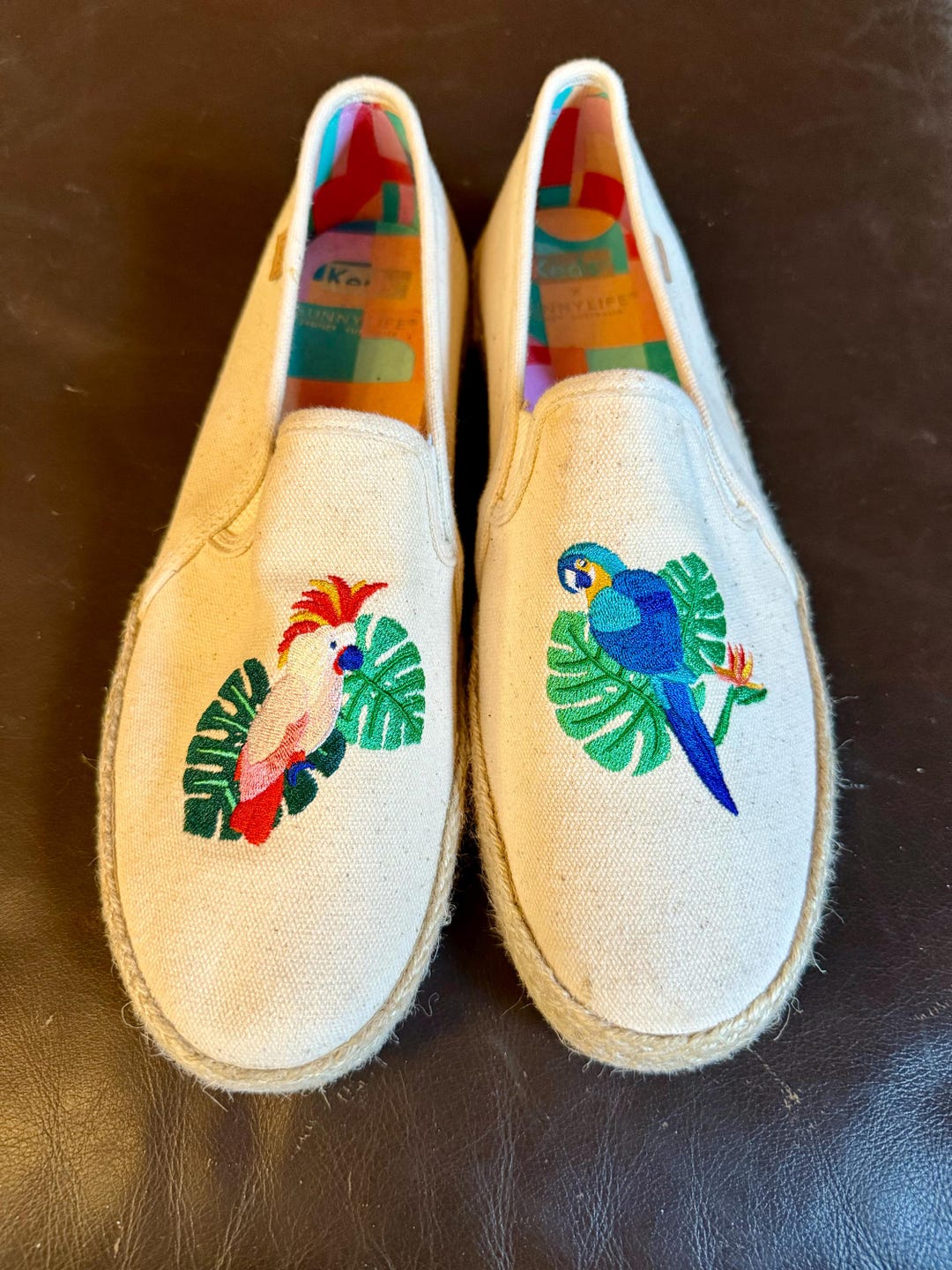 Tropical Bird Shoes, Embroidered Cockatoo Parrot Keds, Canvas Women's ...