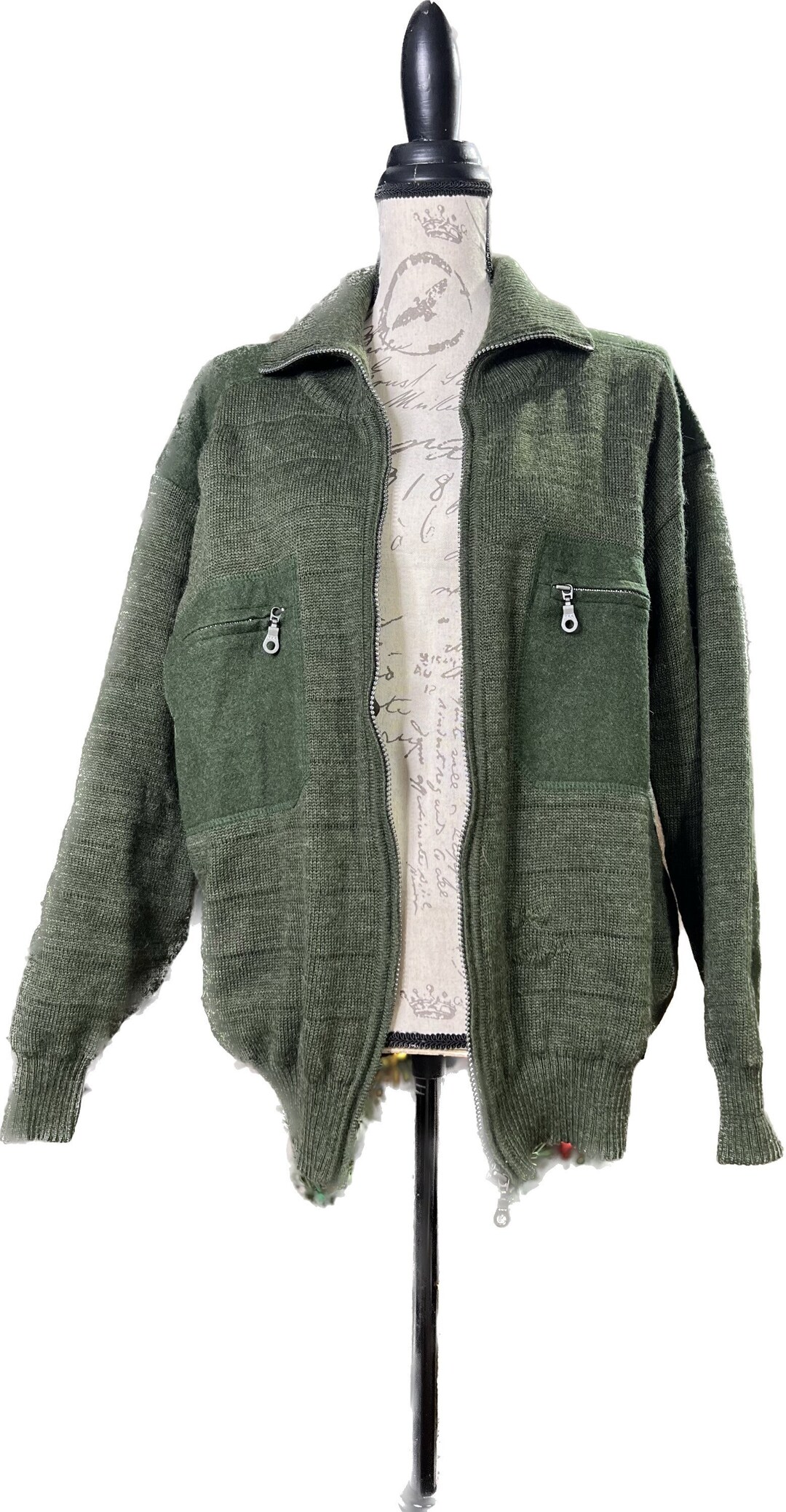 Olive Green Cardigan Sweater Steffner Mens Wool Sweater - Etsy