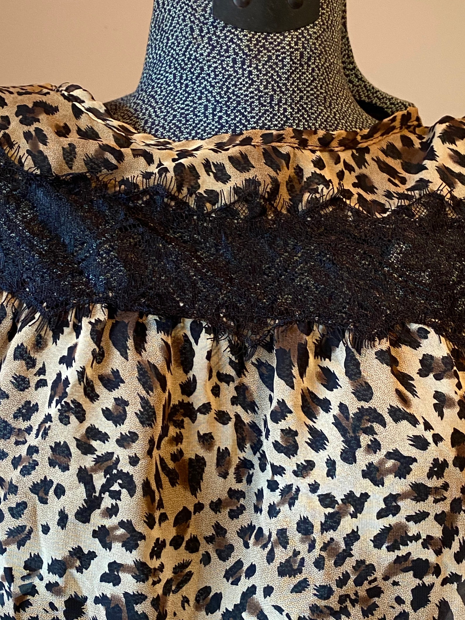 Leopard Sheer Lingerie Top Lace Embellished Summer Shirt - Etsy