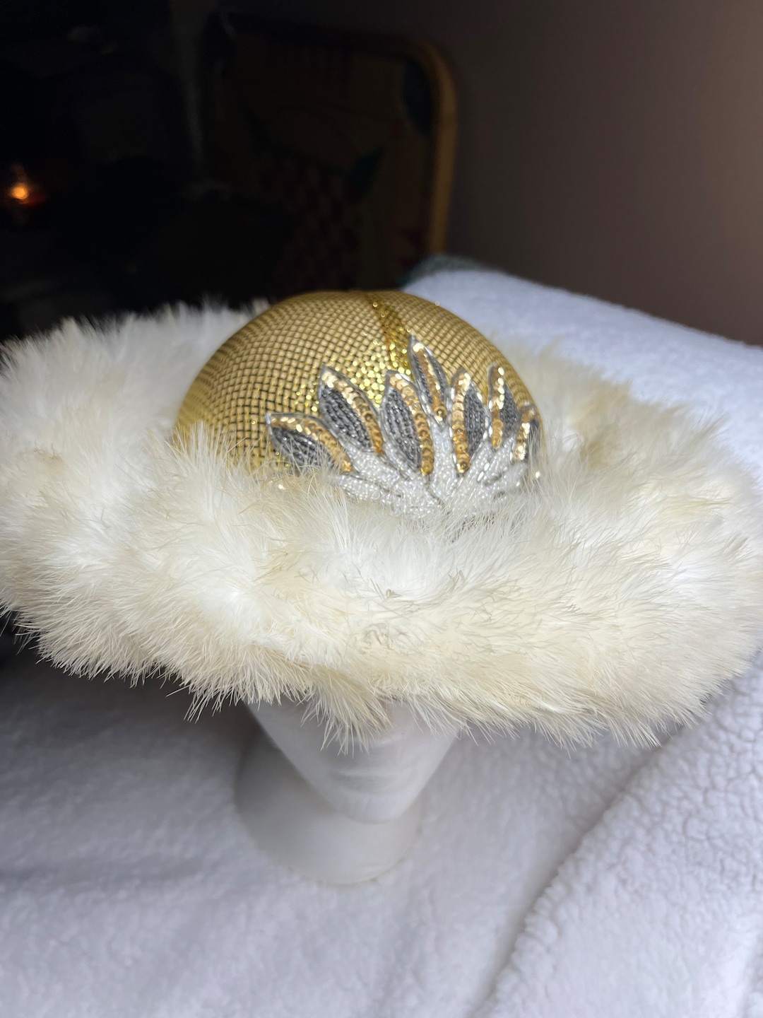 Women’s Gold Hat, Sparkle Party Hat, Retro Formal Fashion - Etsy