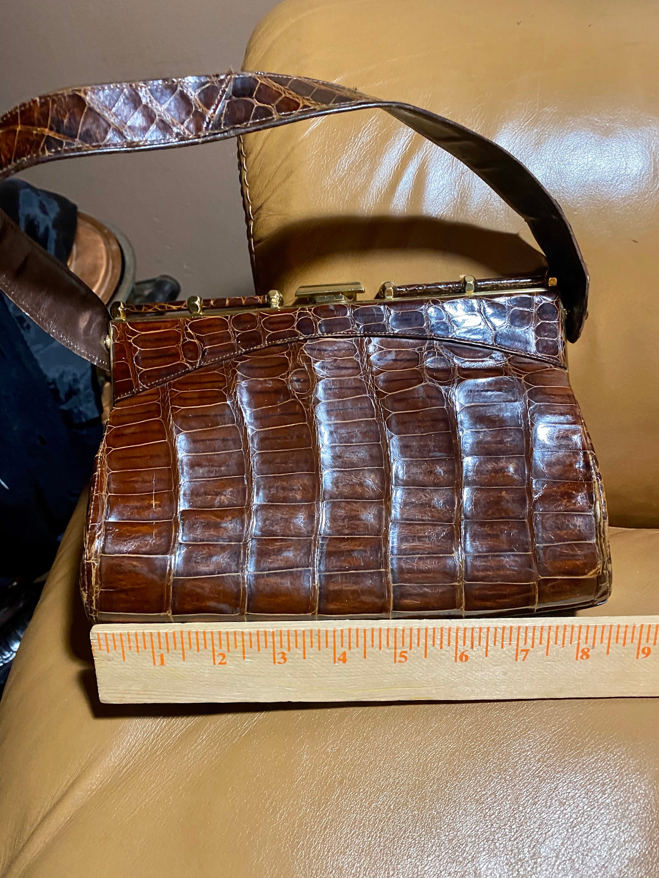 Deitsch Luxury Alligator Handbag, Mid Century Luxury Fashion Purse ...