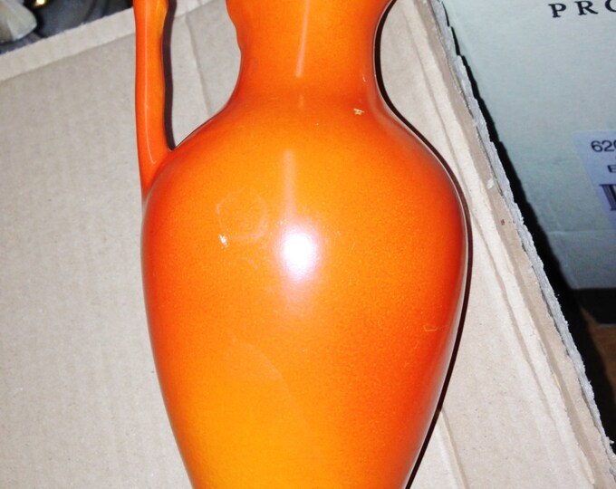 Vintage Orange Decorative Vase / Small Pitcher - Etsy
