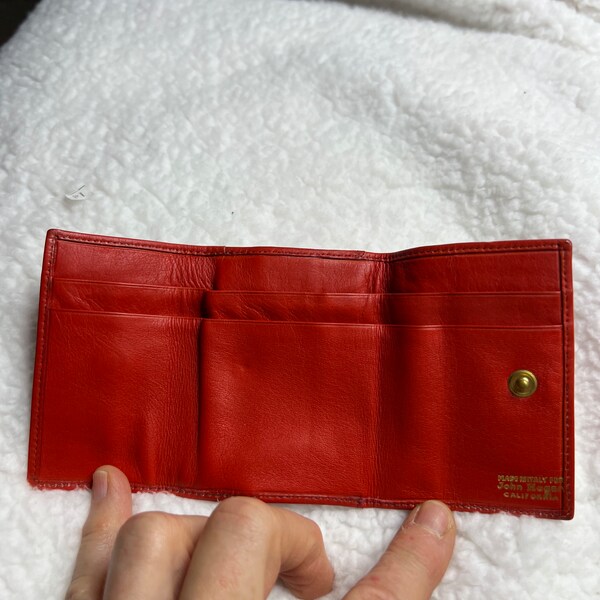 Red Leather Wallet - Etsy