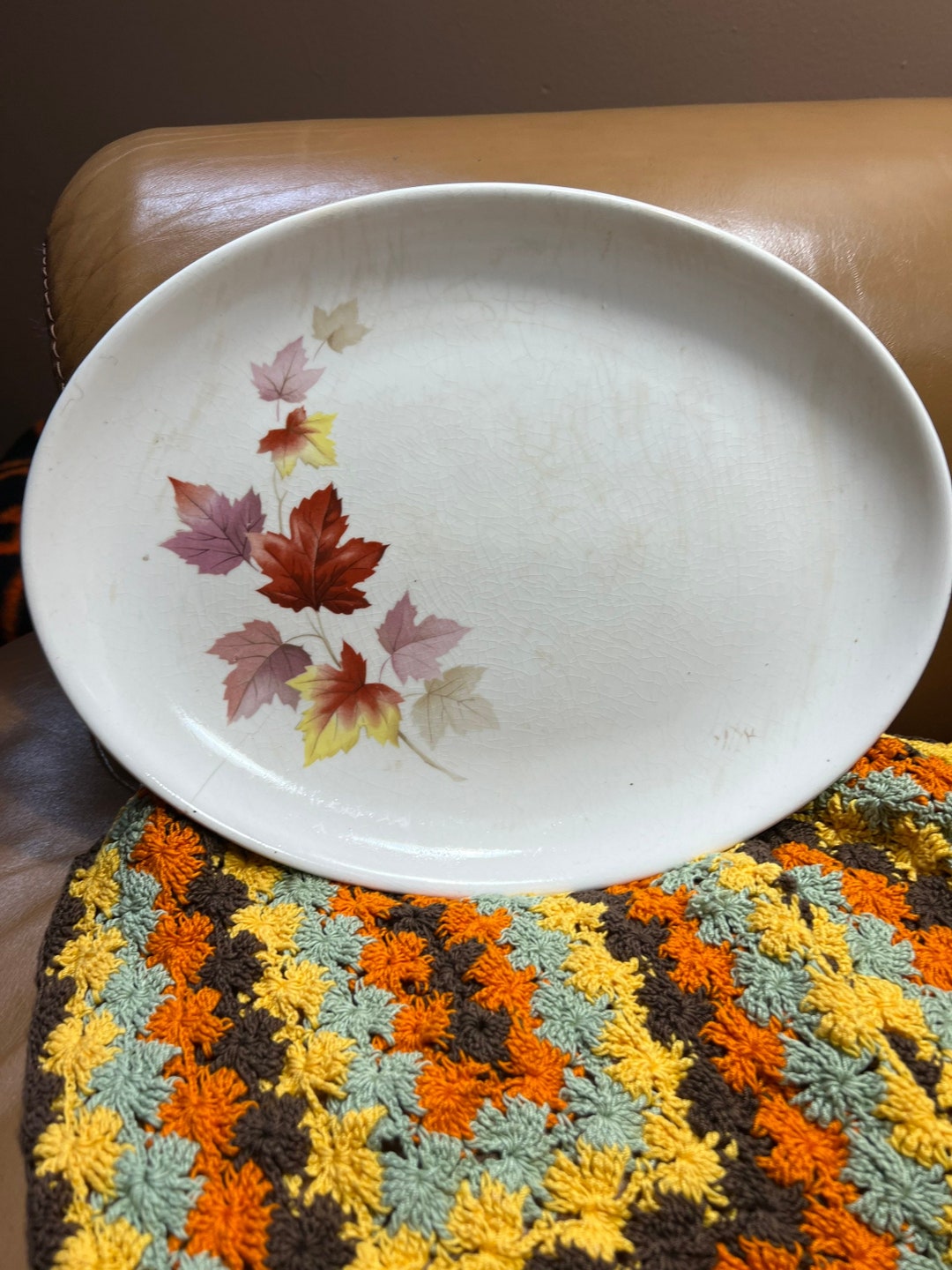 Autumn Leaves Plate, Fall Vintage Thanksgiving Dish - Etsy