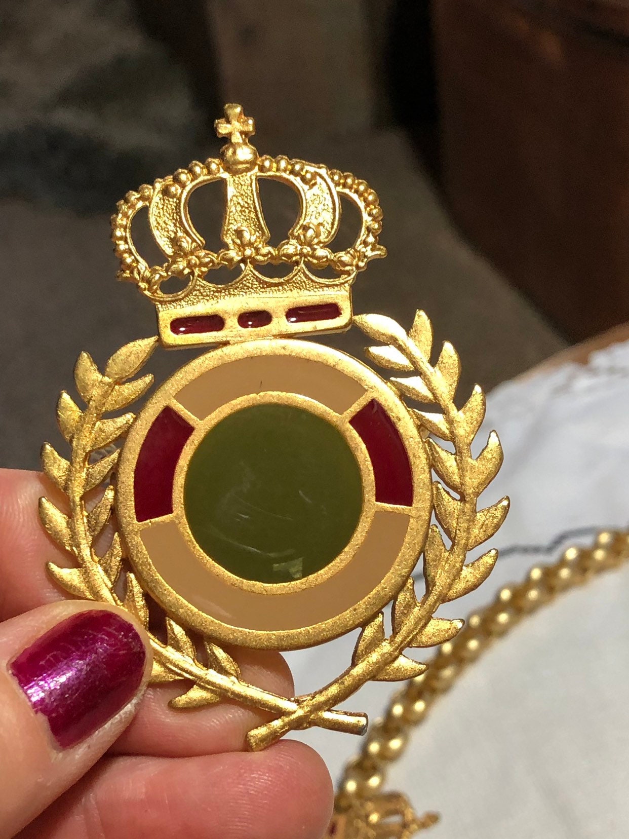 Gold Chain Crown Belt, Adjustable Retro Mondi Belt, Vintage Fashion