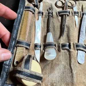 Antique Manicure Set, Pedicure Kit, Victorian Vanity Display ...