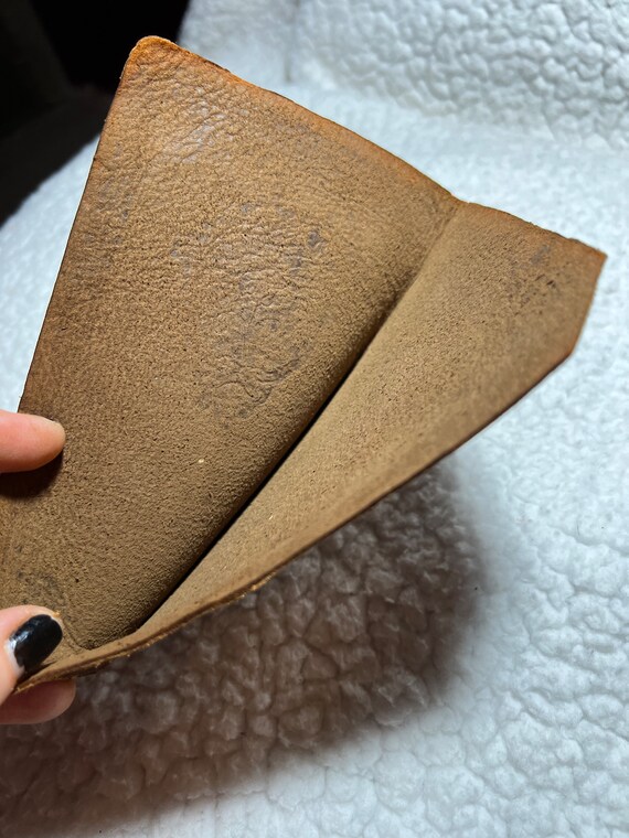Antique Leather Billfold, Embossed Gold Embellished B… - Gem