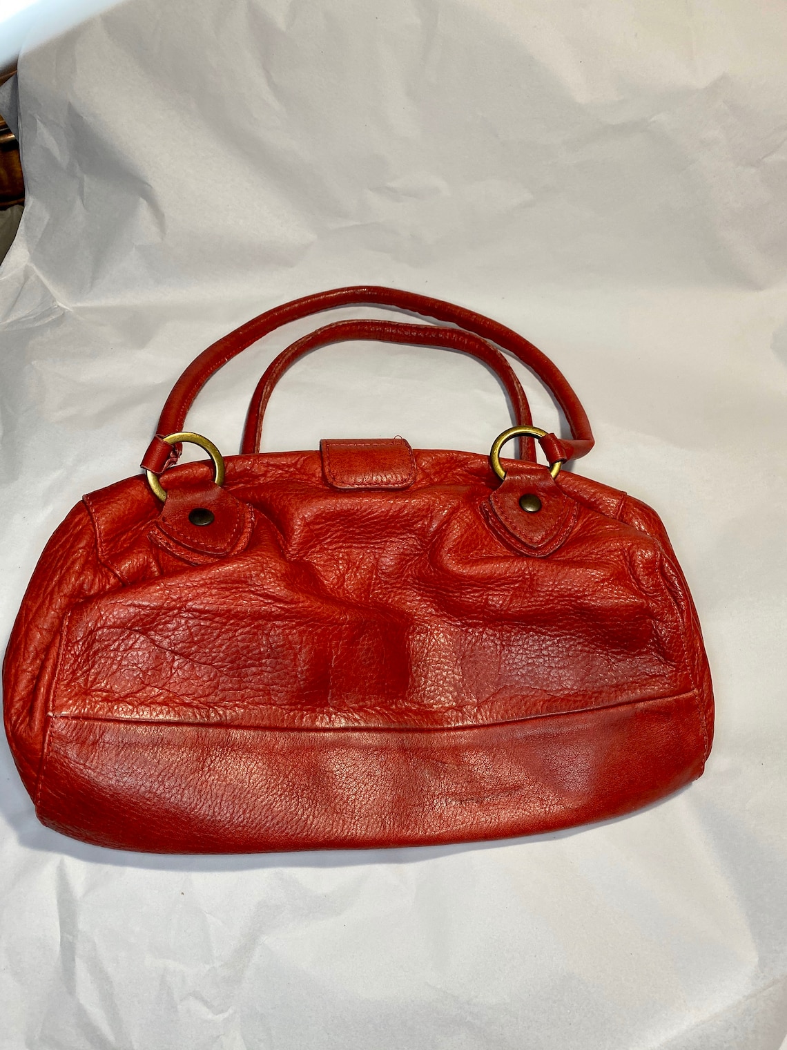 Red Leather Handbag Made in Italy Valentines Day Purse - Etsy