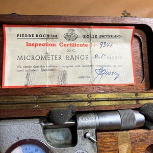Etalon Micrometer, Rolle Switzerland Pierre Roch Ltd, Vintage ...