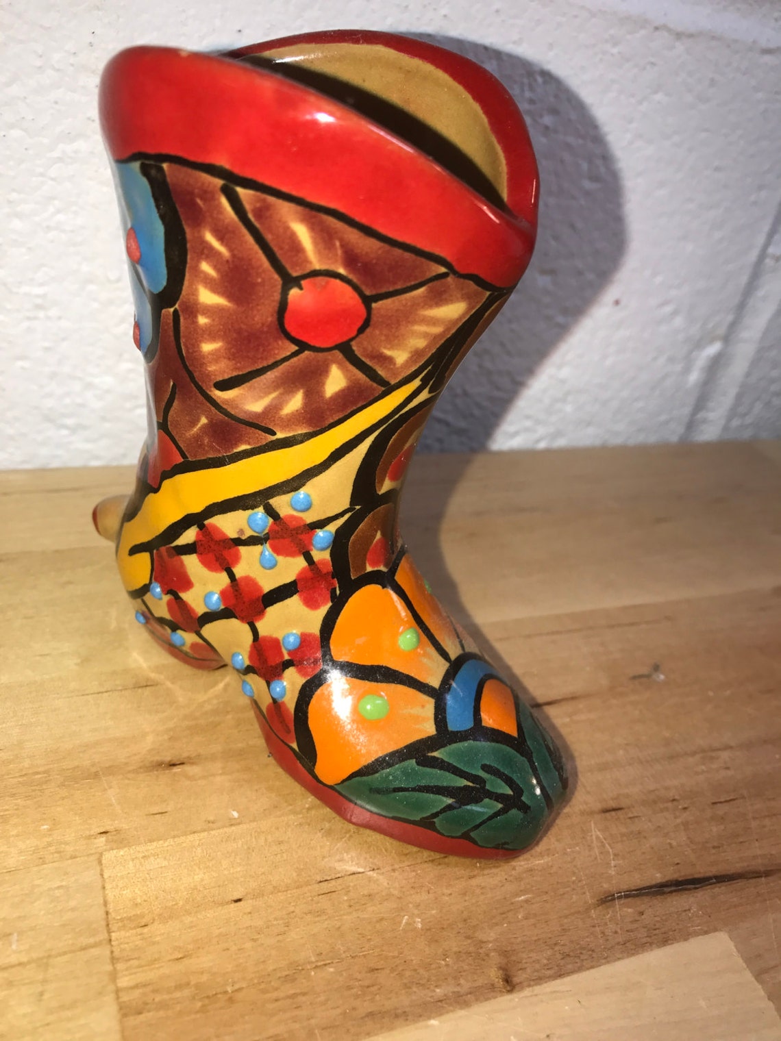 Painted Cowboy Boot Figurine South Western Boot Decor - Etsy
