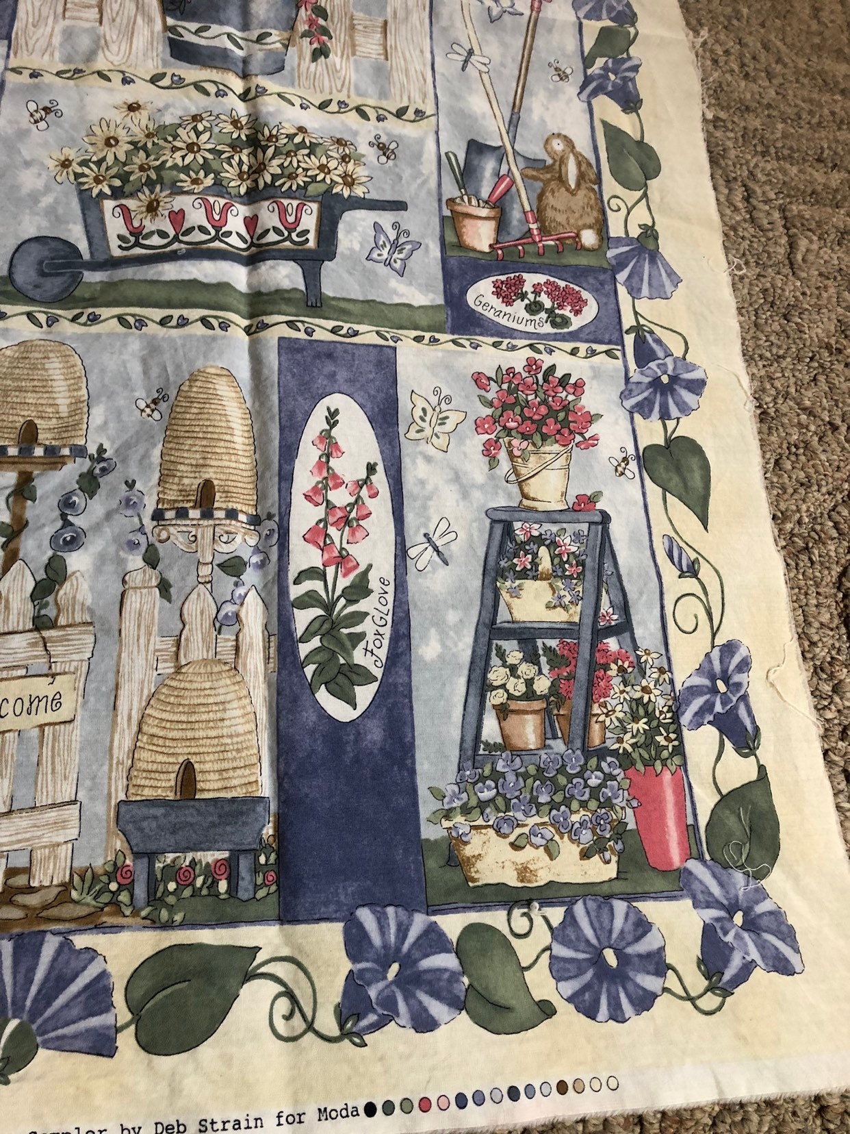 Garden Sampler Fabric Panel - Sewing Project Flower Material - Moda ...