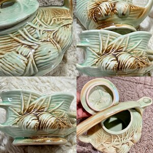 Mccoy Tea Set, Pinecone Pattern Teapot, Vintage Creamer and Sugar ...