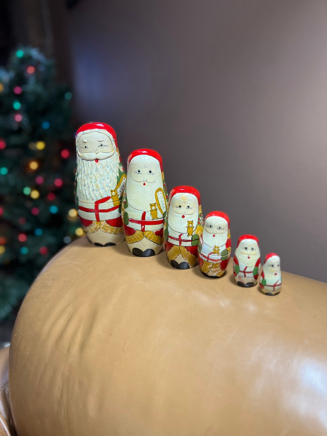 Santa Claus Stacking Figurines, Christmas Holiday Decoration ...