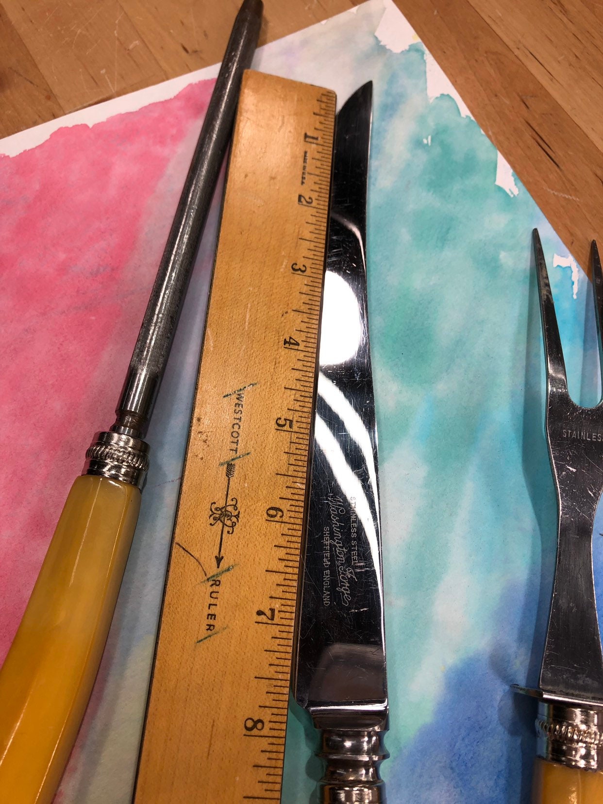 Carving Knife Set, Vintage Thanksgiving Turkey Carving Knife and Fork Set