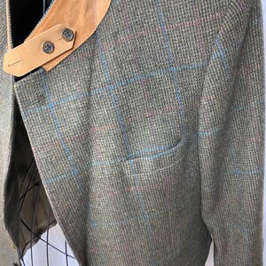 Mens Wool Jacket, Leather Elbow Patch and Collar, Retro Professor Coat ...