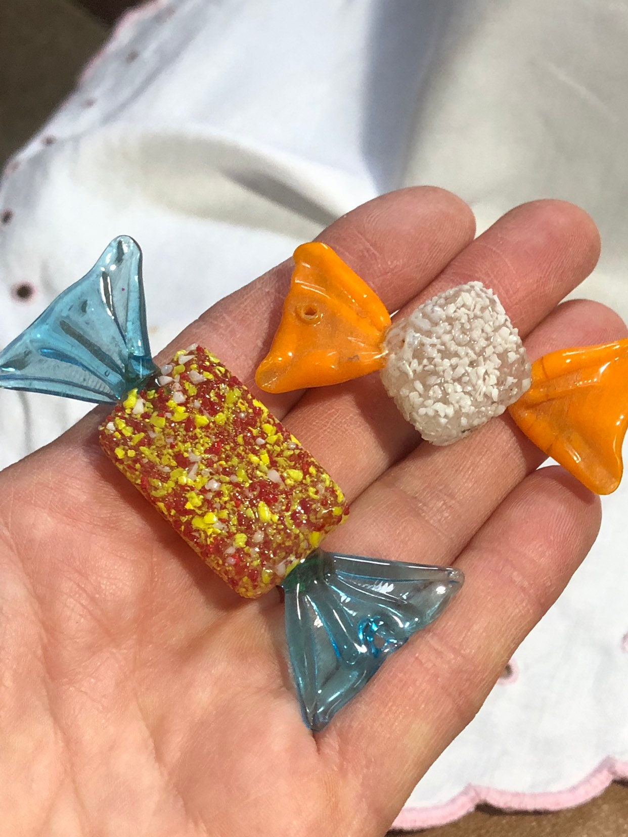 Colorful Glass Candy Display - Candy Figurines