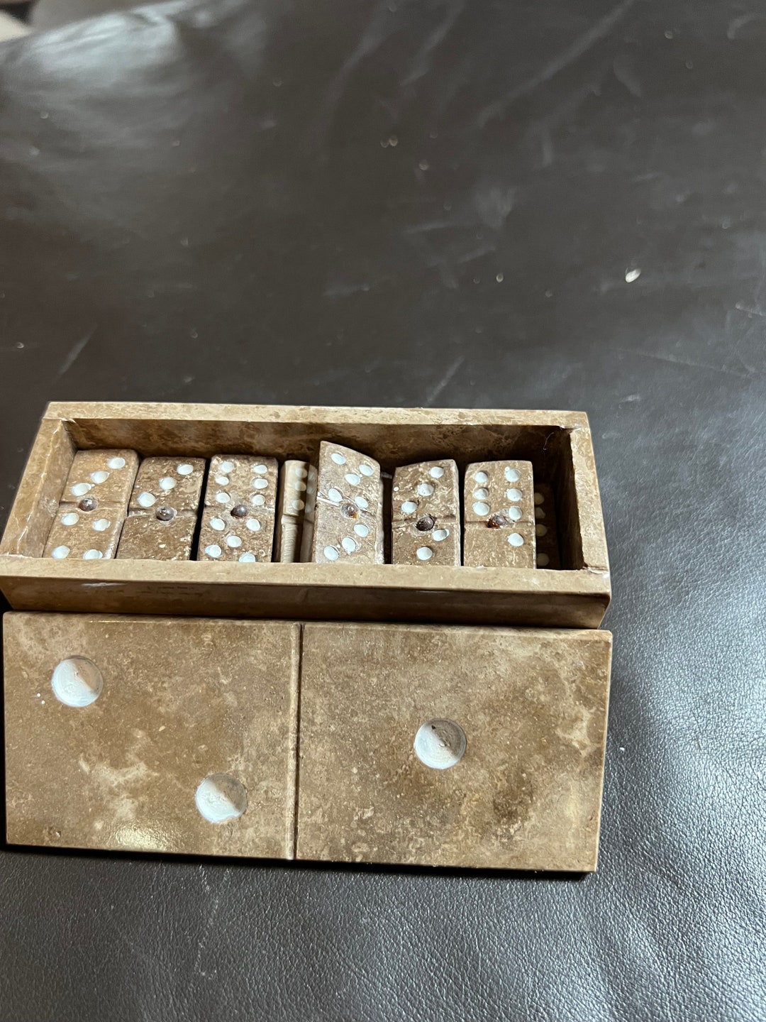 Stone Domino Game Set Miniature, Family Game Room Home Display - Etsy