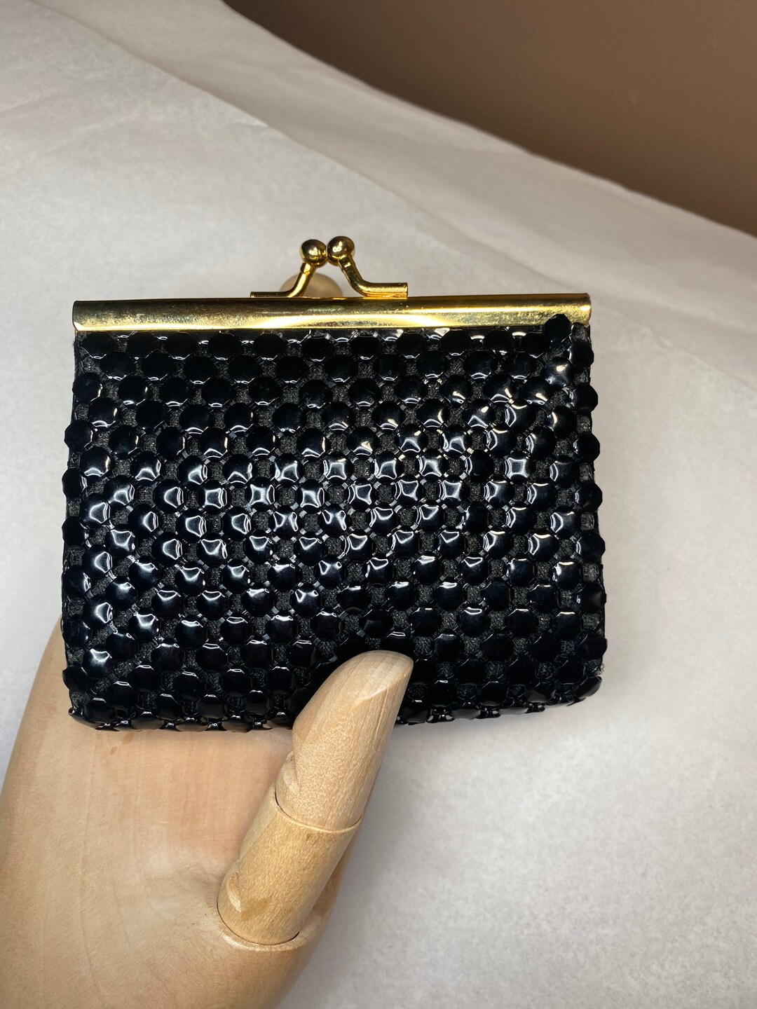 Vintage Change Purse, Black Metal Coin Purse, Retro Chain Link Bag - Etsy