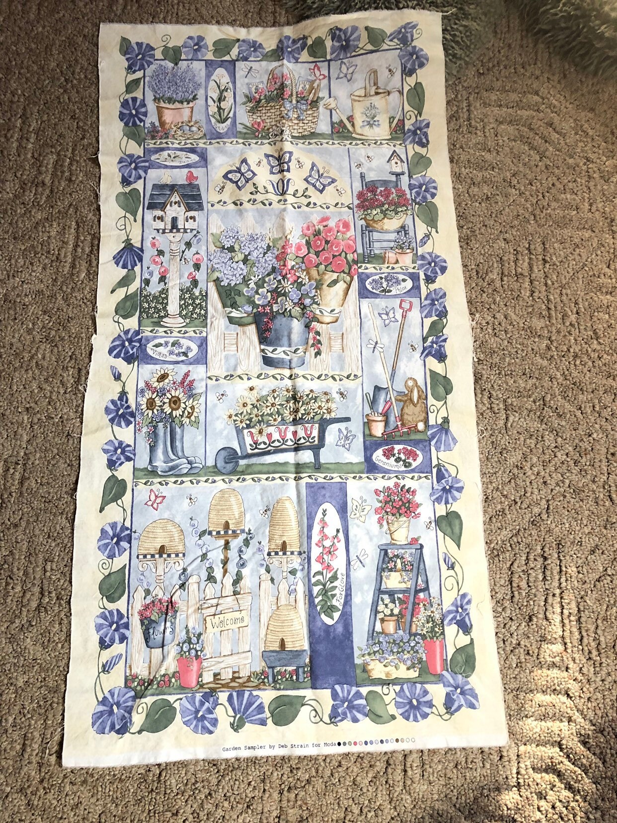 Garden Sampler Fabric Panel - Sewing Project Flower Material - Moda ...