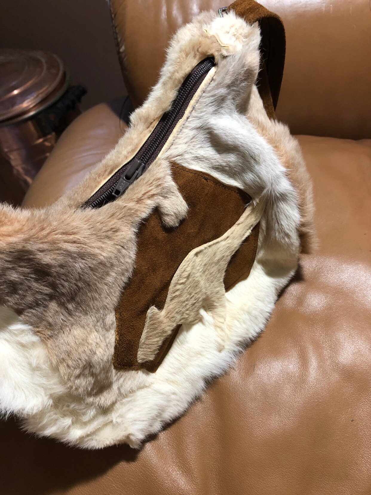 Kangaroo Fur Handbag - Vintage Genuine Fur Purse - Variegated Fur Bag