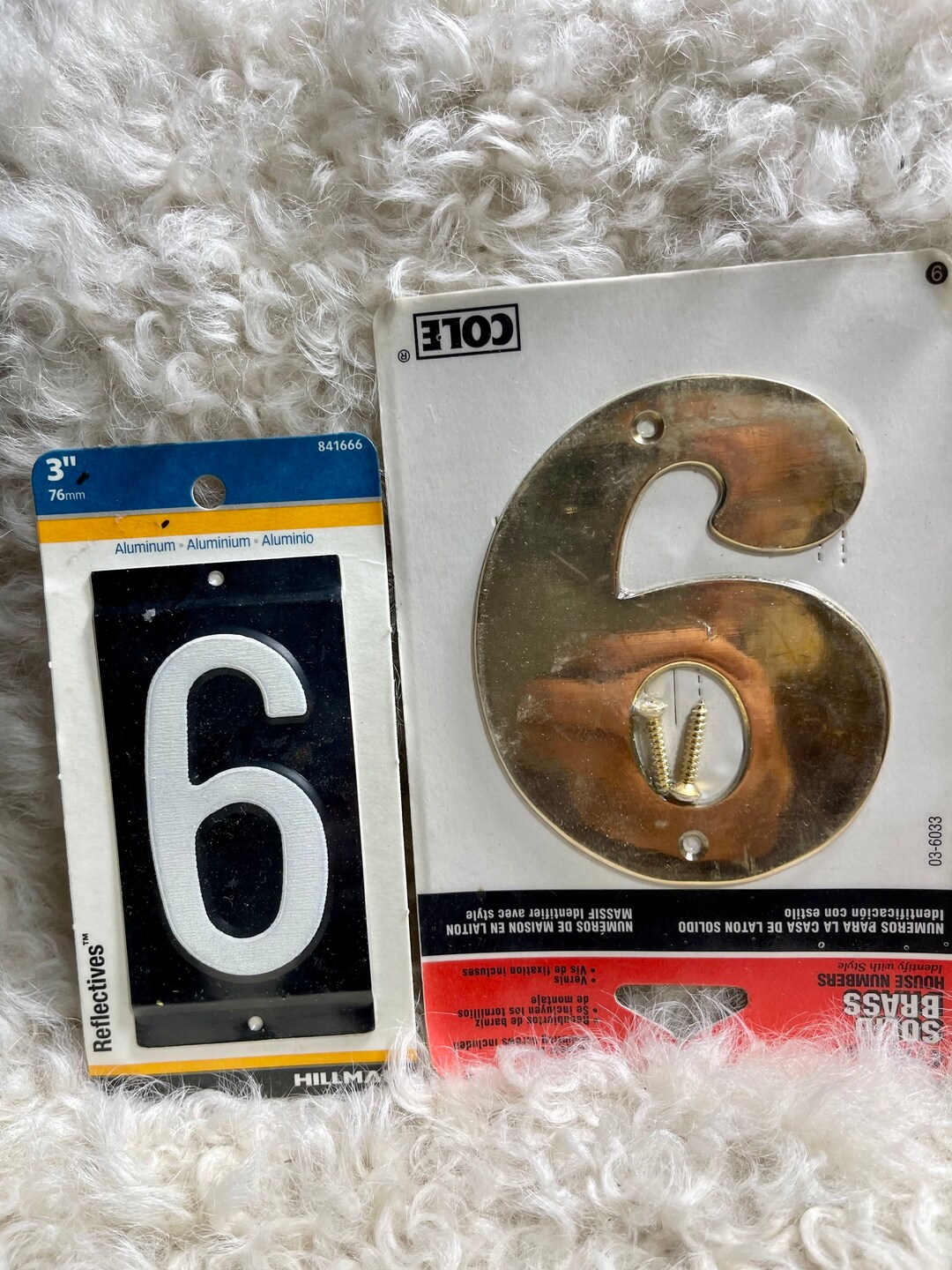 Number 6, Number 9, Brass and Aluminum Numbers, Project and Crafts - Etsy