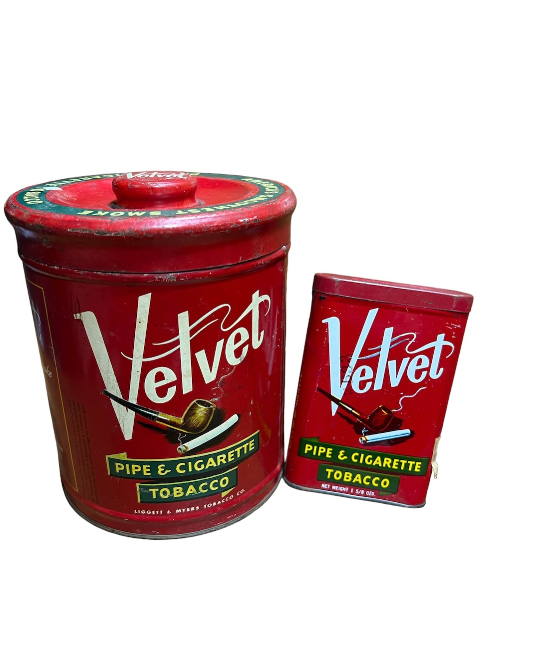 Velvet Pipe and Cigarette Tins, Tobacco Tins, Collectible Tobacciana ...