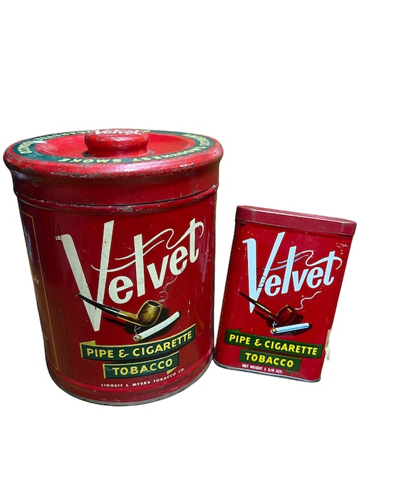 Velvet Pipe and Cigarette Tins Tobacco Tins Collectible - Etsy