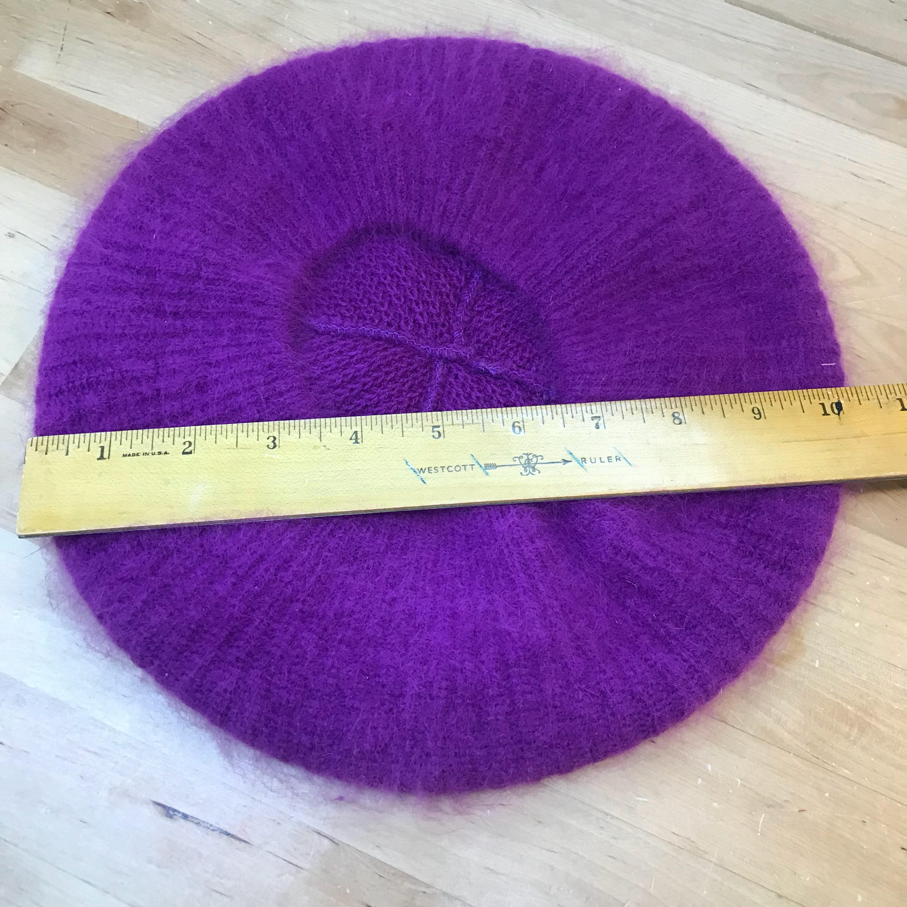 Beret Purple Angora Wool - Retro Aris hat - Winter Women's Hat