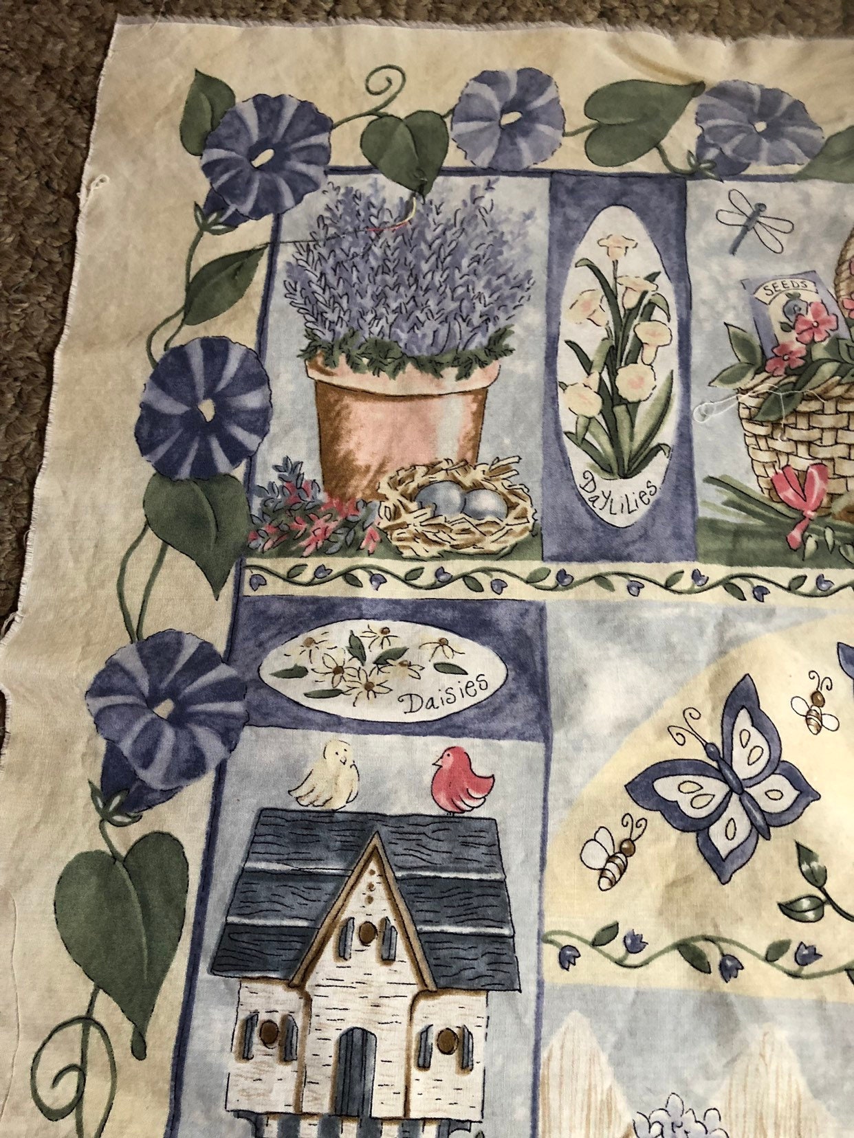 Garden Sampler Fabric Panel - Sewing Project Flower Material - Moda ...