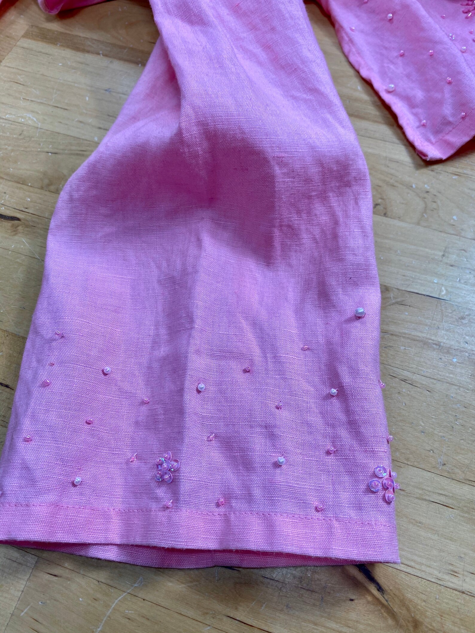 Pink Womens Top Irish Linen Pullover Blouse Beads and - Etsy