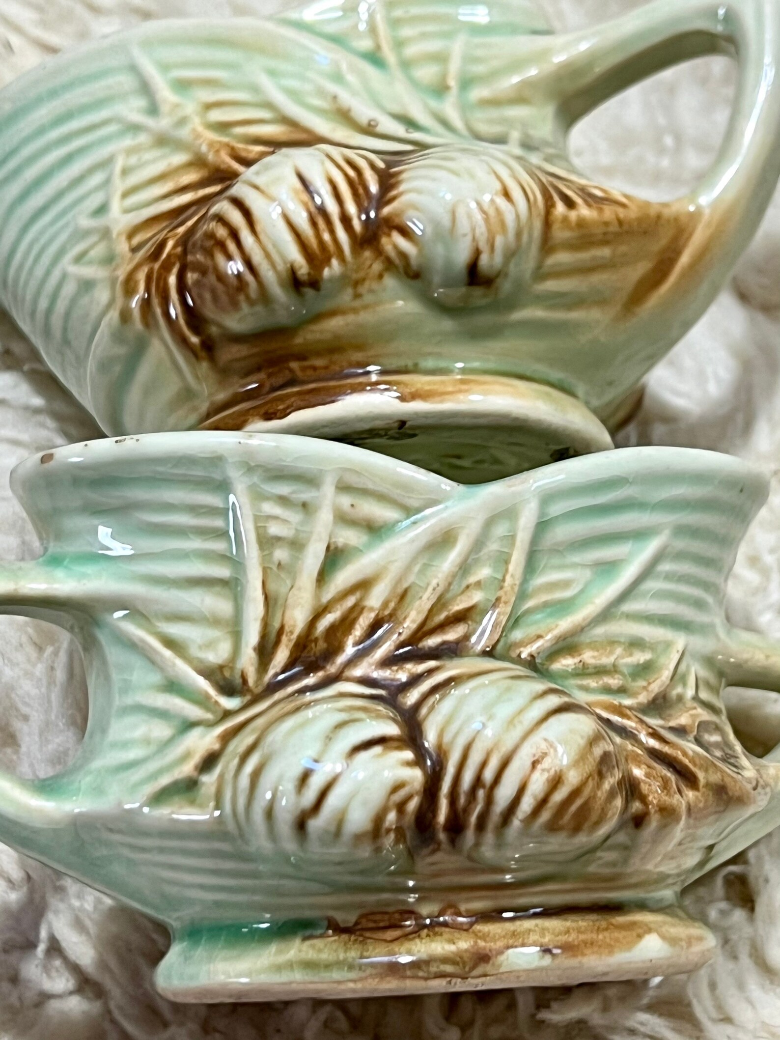Mccoy Tea Set Pinecone Pattern Teapot Vintage Creamer and - Etsy