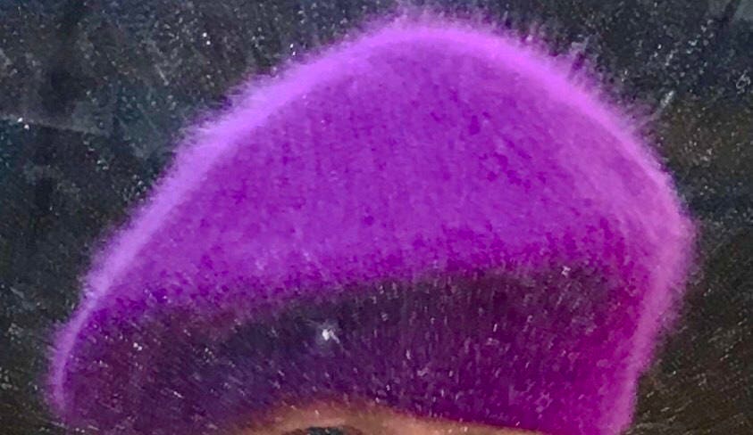 Beret Purple Angora Wool - Retro Aris hat - Winter Women's Hat